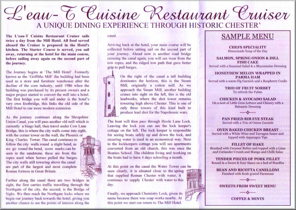 Chester Tourist - The Mill Hotel Restaurant Cruiser