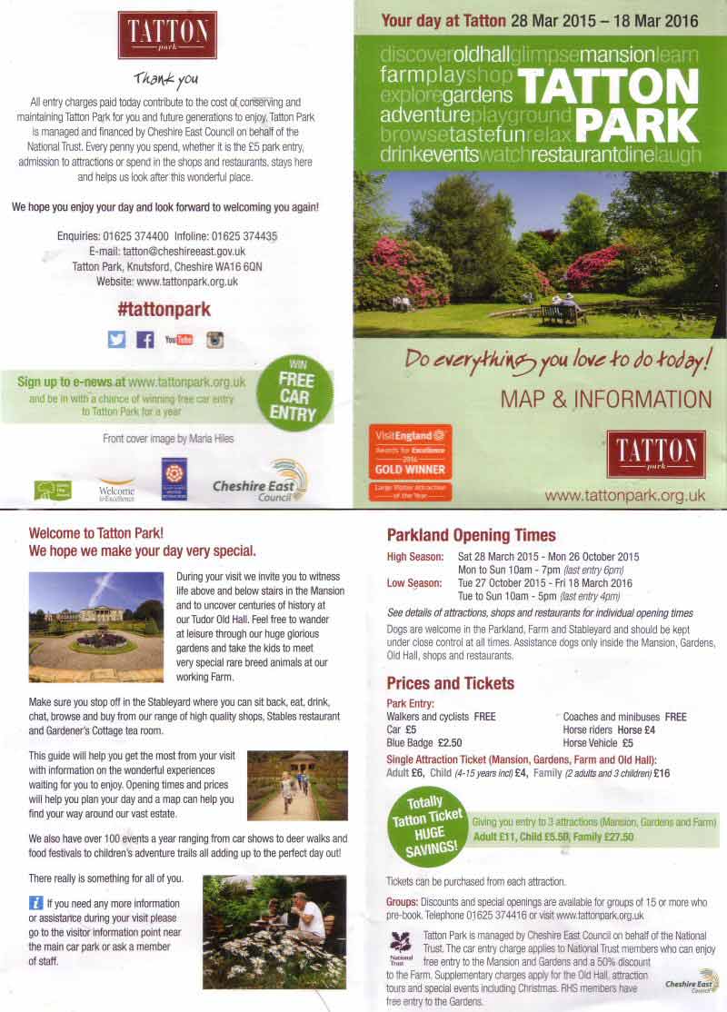 Chestertourist.com - Tatton Park Map