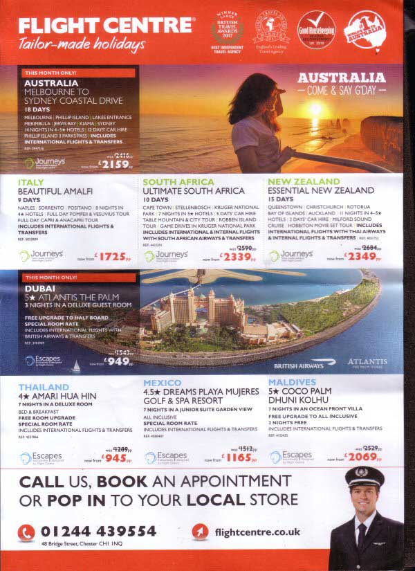 Chester Tourist - Flight Centre Shopping in the Centre of Chester