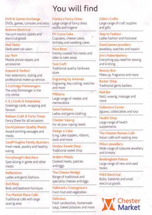 Chester Tourist - Chester Indoor Market